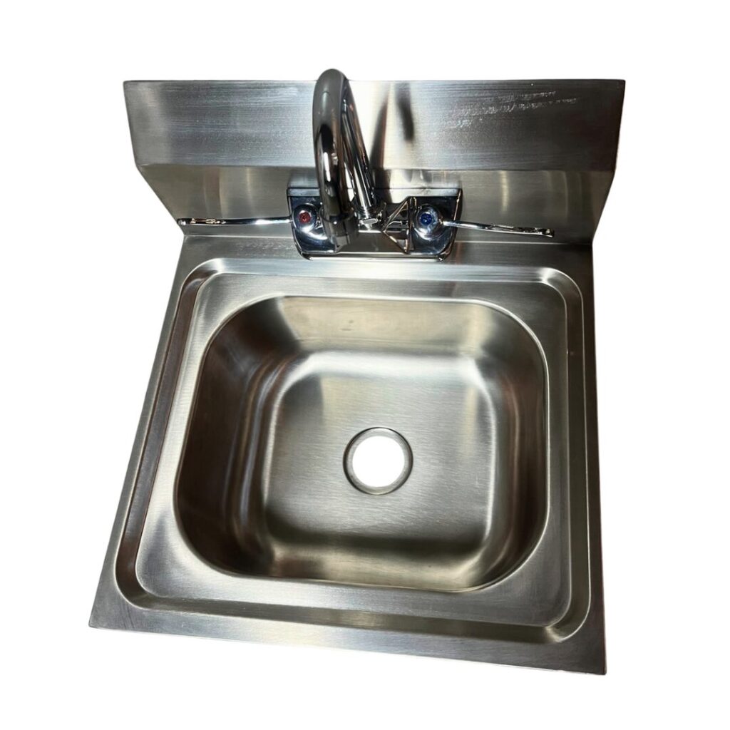 Quality Industries Stainless Steel Hand Sink with Wing Handle Faucet ...